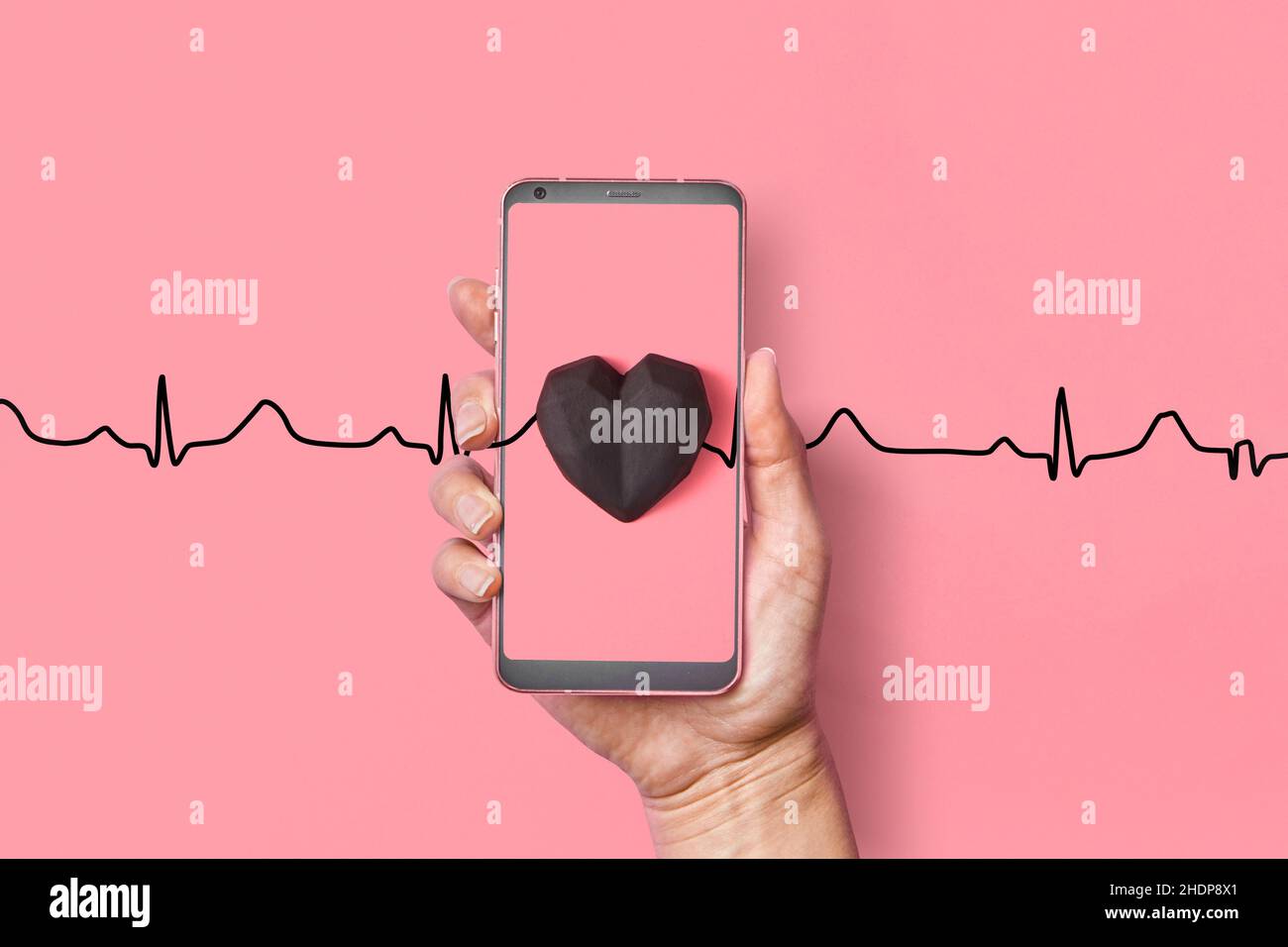 measuring, pulsating, smart phone, pulse trace, heart rate, smart ...