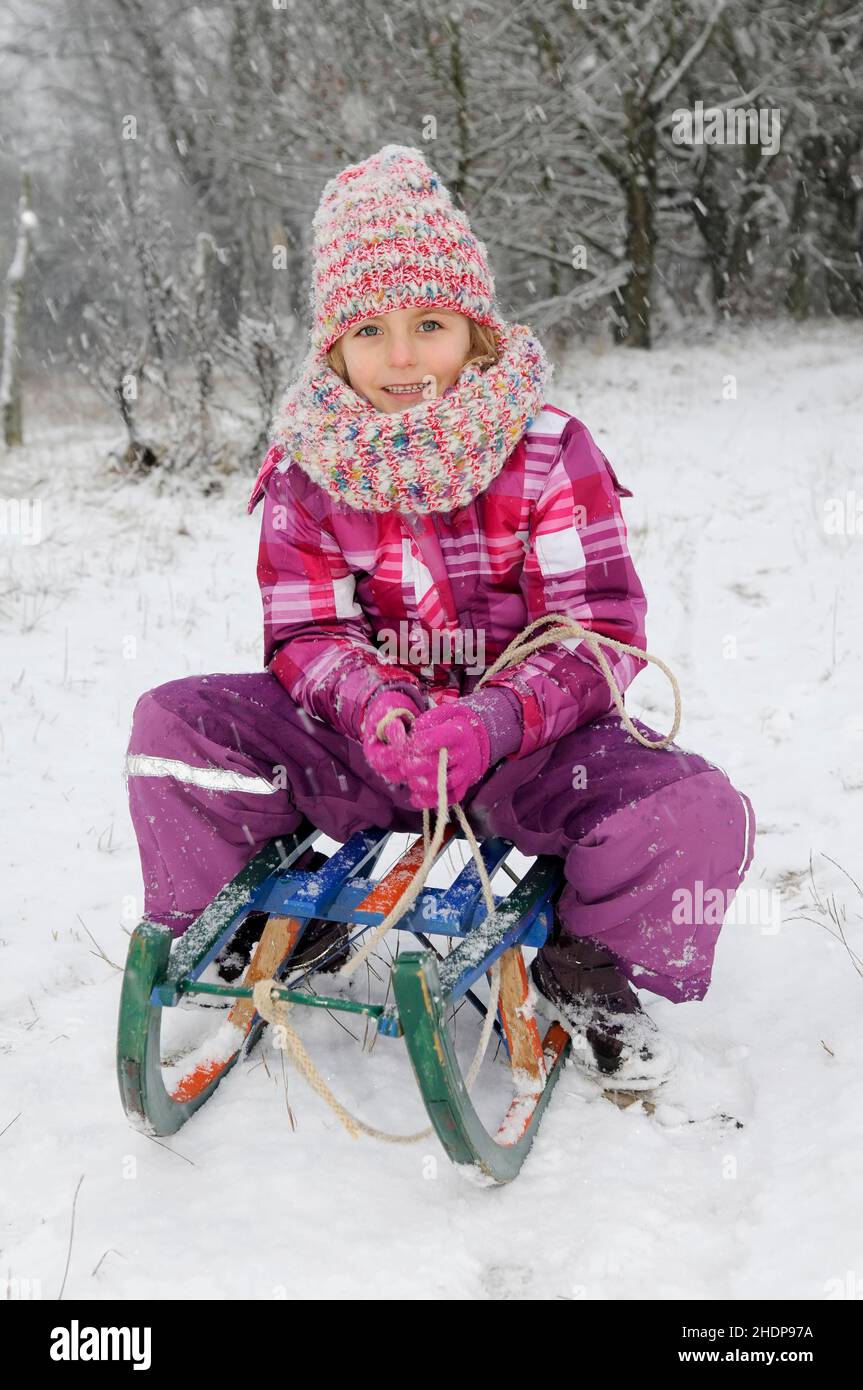 girl, winter, sleigh, sledding, girls, winters, sleighs Stock Photo - Alamy