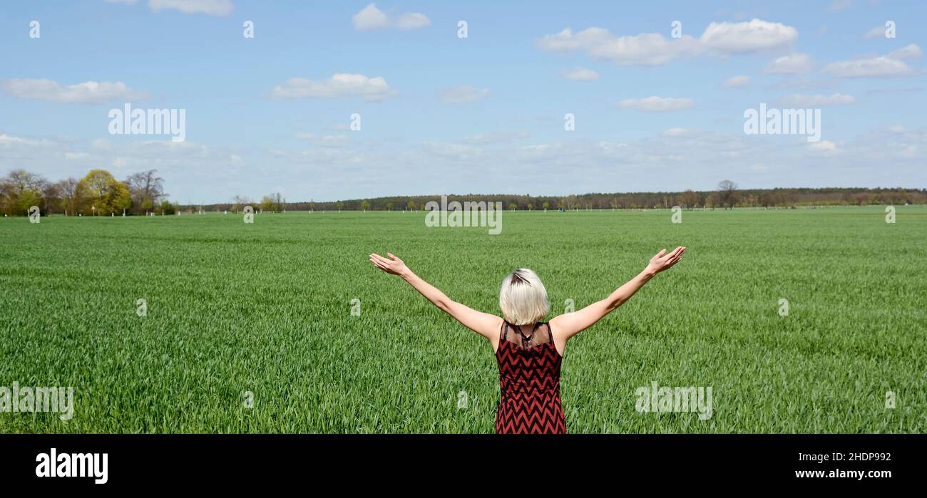 woman, field, joy, female, ladies, lady, women, fields, happiness, joys ...