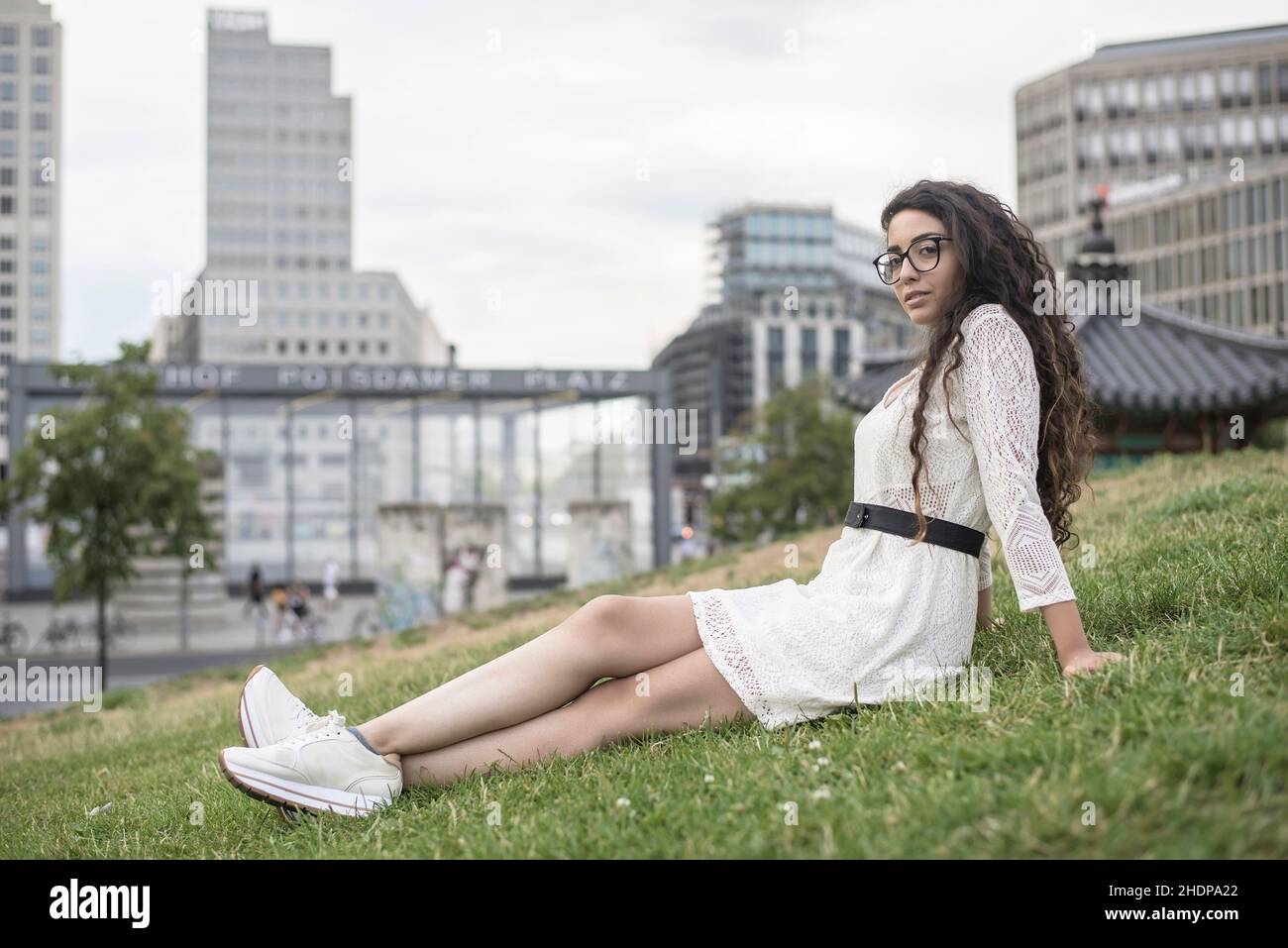 young woman, resting, meadow, girl, girls, woman, young women, rest ...