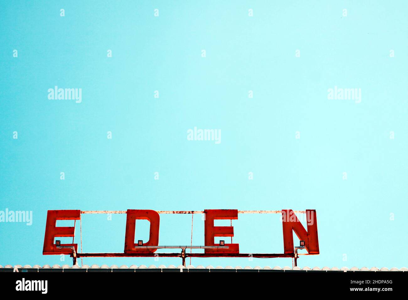 advertising sign, eden, advertising signs Stock Photo - Alamy