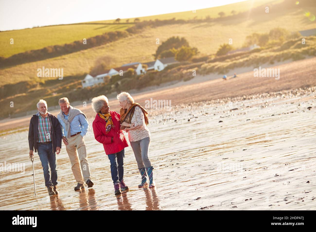beach walking, seniors, friends, elderly, old, friend Stock Photo - Alamy