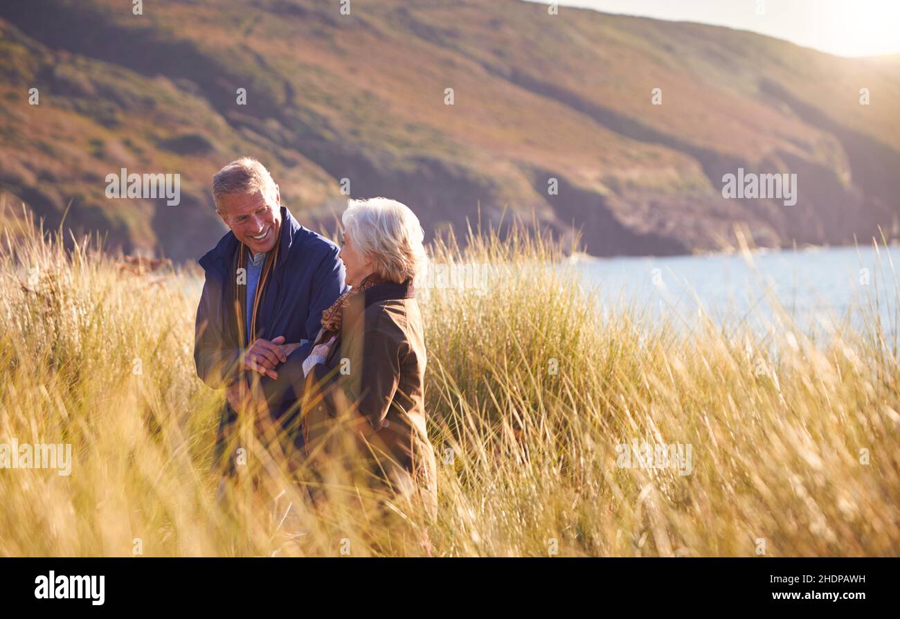 walk, nature relation, embracing, older couple, walks, nature relations ...