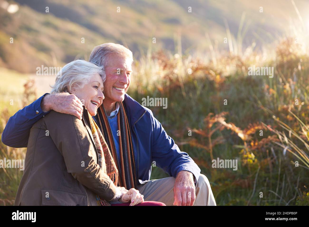 embracing, loving, older couple, cuddling, hug, hugging, romance, older ...