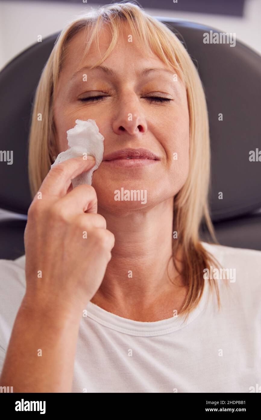 cheek, swab, botox, skin stretching, cheeks, swabs, botoxs Stock Photo ...