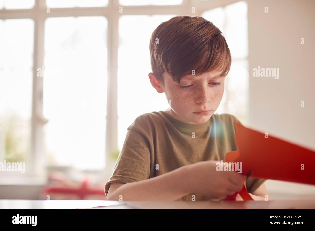 boy, handicrafts, concentrated, cut, boys, handicraft, concentrateds ...