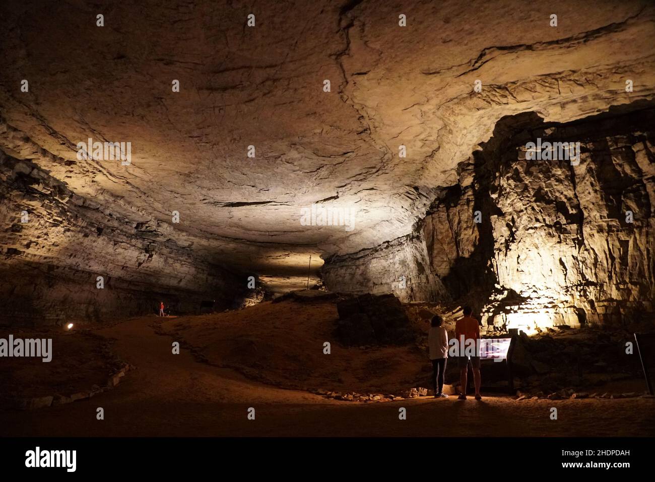 The large walking path inside of Mammoth Cave near Kentucky, U.S.A ...