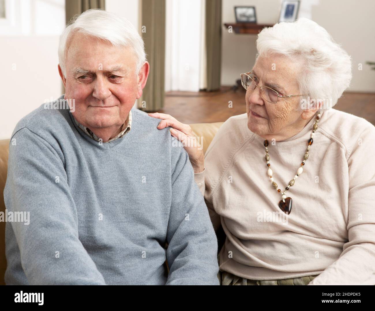 worried, consoling, older couple, worrieds, older couples Stock Photo ...