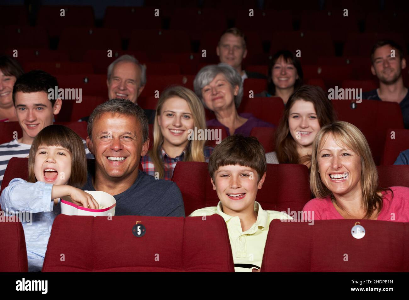 family, spectator, popcorn, cinema visit, cinema hall, families ...
