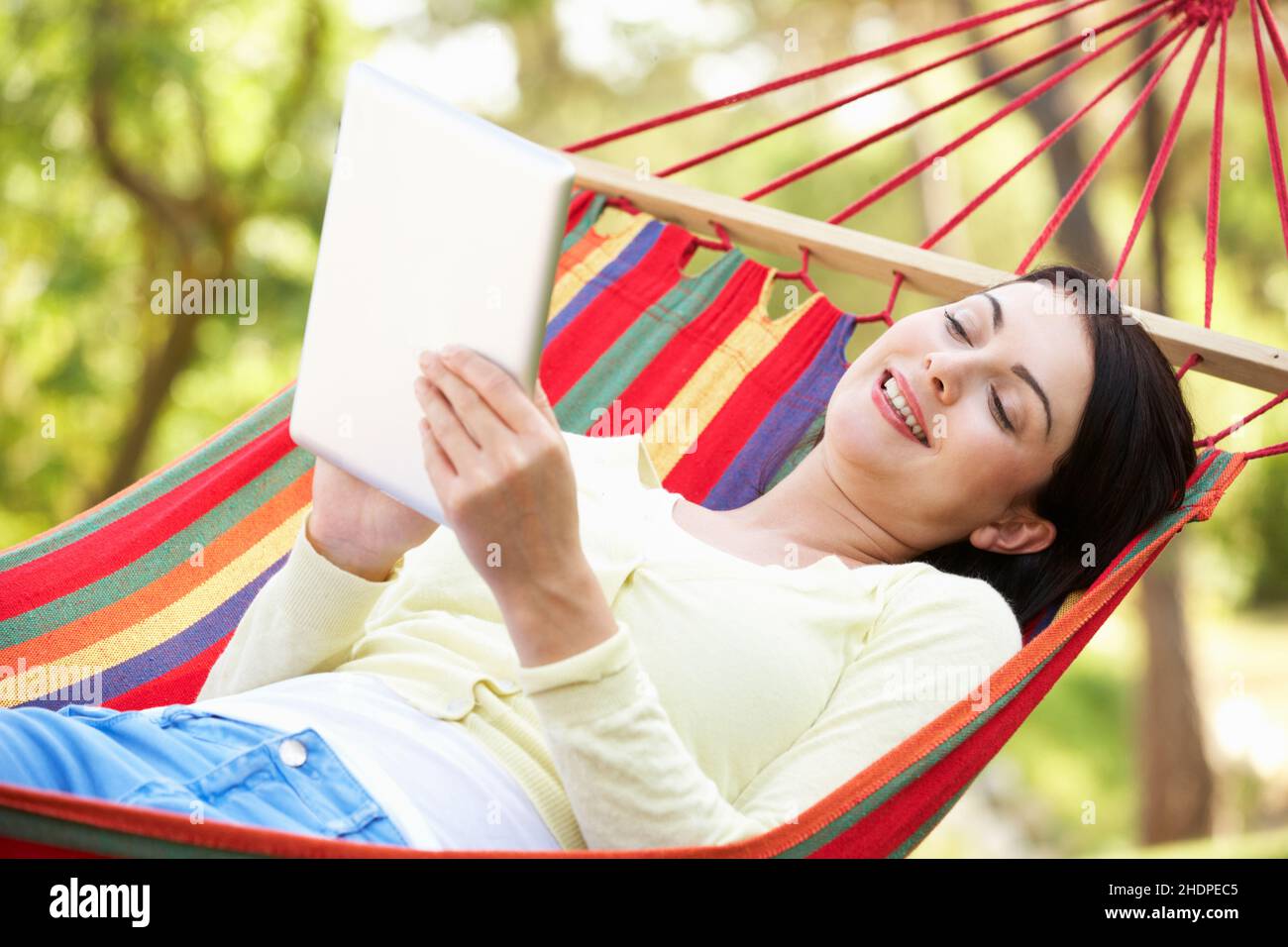 young woman, reading, electronic book, tablet-pc, girl, girls, woman ...