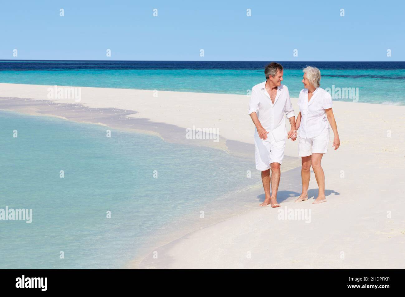 loving, beach walking, older couple, romance, older couples Stock Photo ...