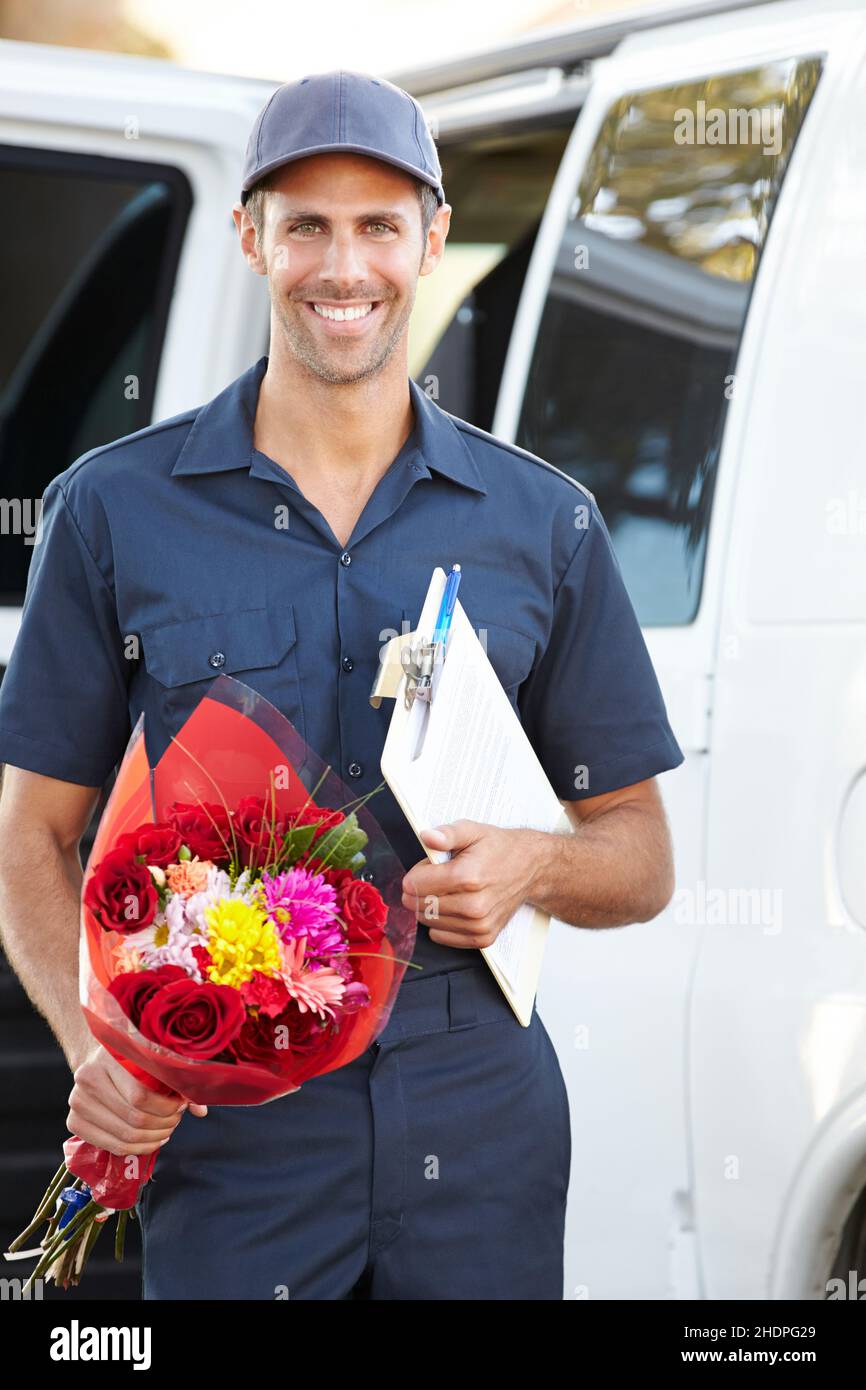 bouquet, delivery person, delivery, bouquets, deliver, delivering ...