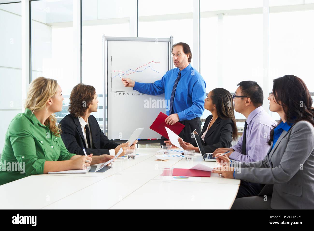 meeting & conversation, business person, presentation, feedback ...