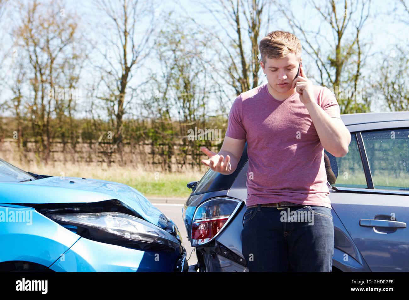 man, on the phone, road accident, car accident, guy, men, on the phones ...