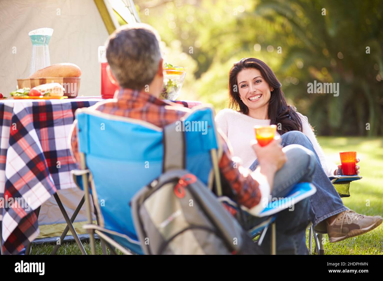 couple, camping, pairs, camp, camper Stock Photo - Alamy