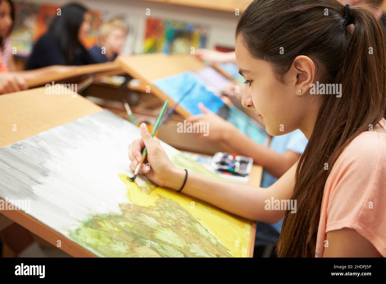 girl, art lessons, girls Stock Photo - Alamy