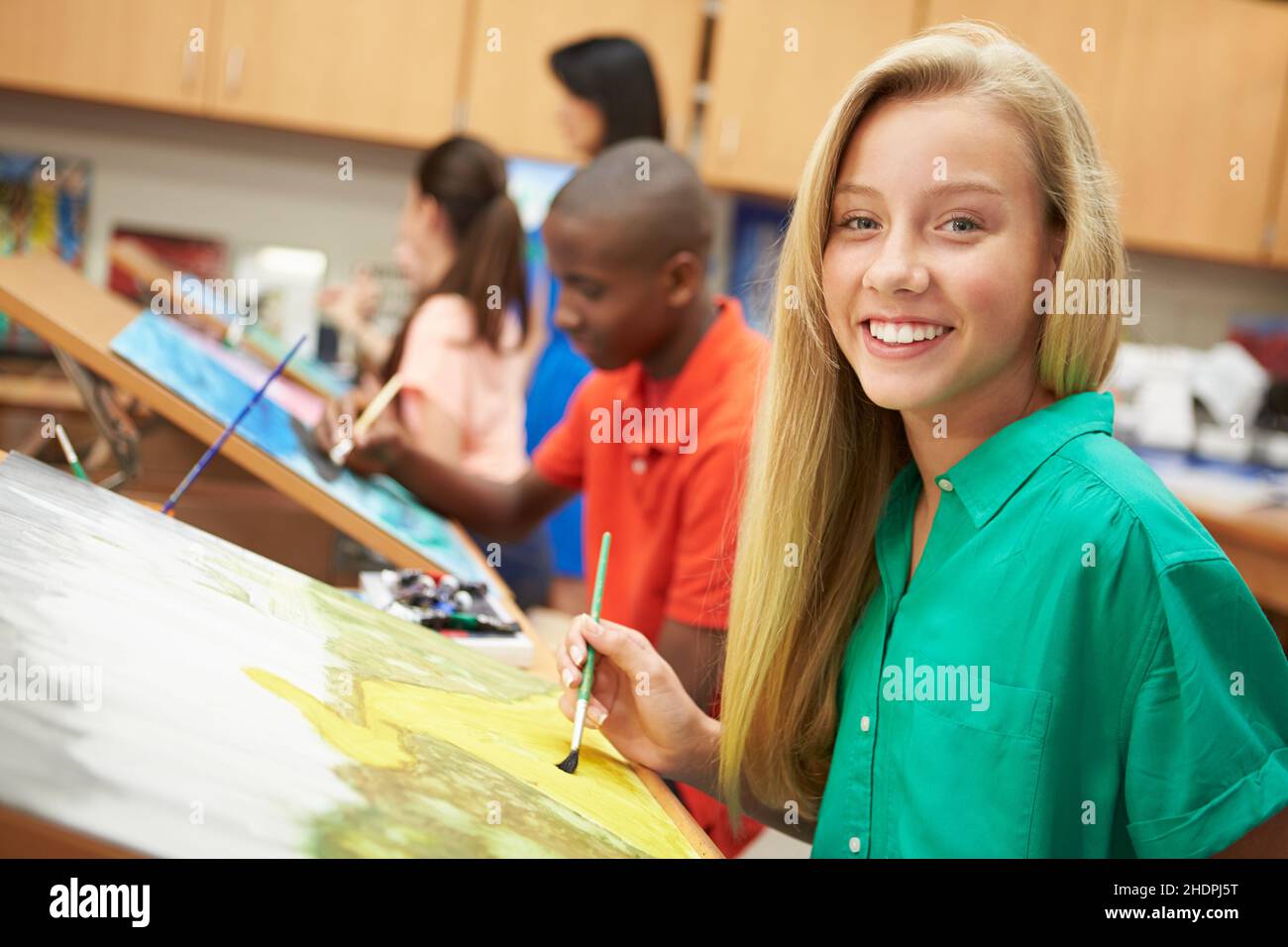 girl, class, art lessons, classroom, girls, classrooms Stock Photo - Alamy