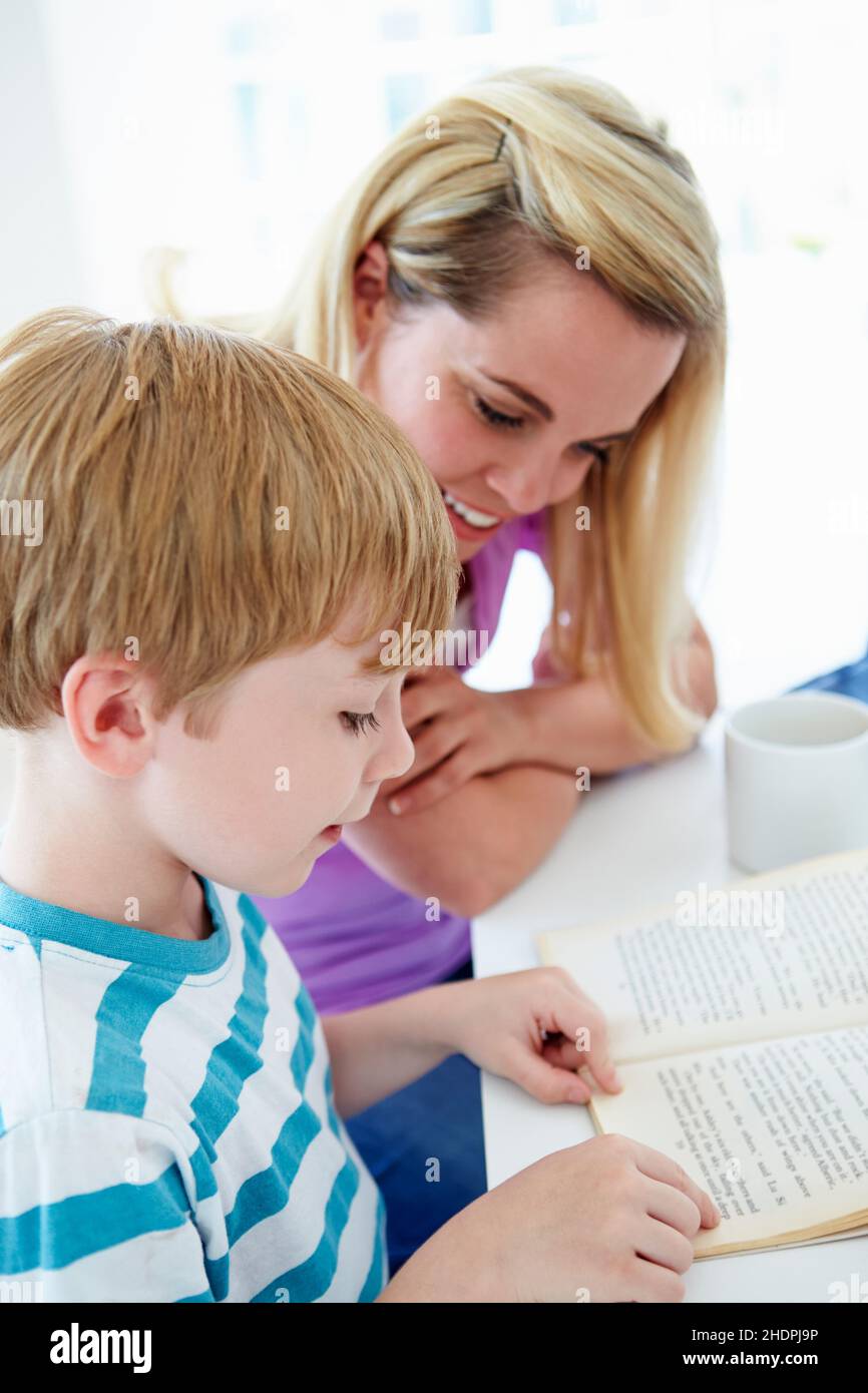 mother, reading, learning, son, mom, mothers, mum, read, reading a book ...