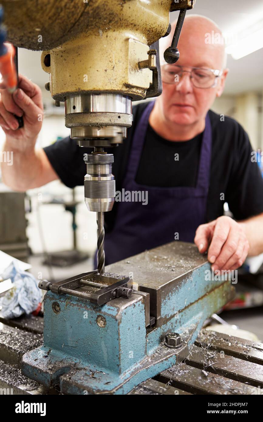 engineer, worker, metal drills, metalworking, master, engineers, blue ...