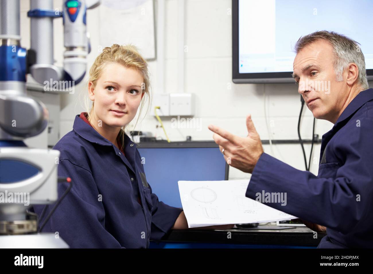 Engineer female male factory floorplan hi-res stock photography and ...
