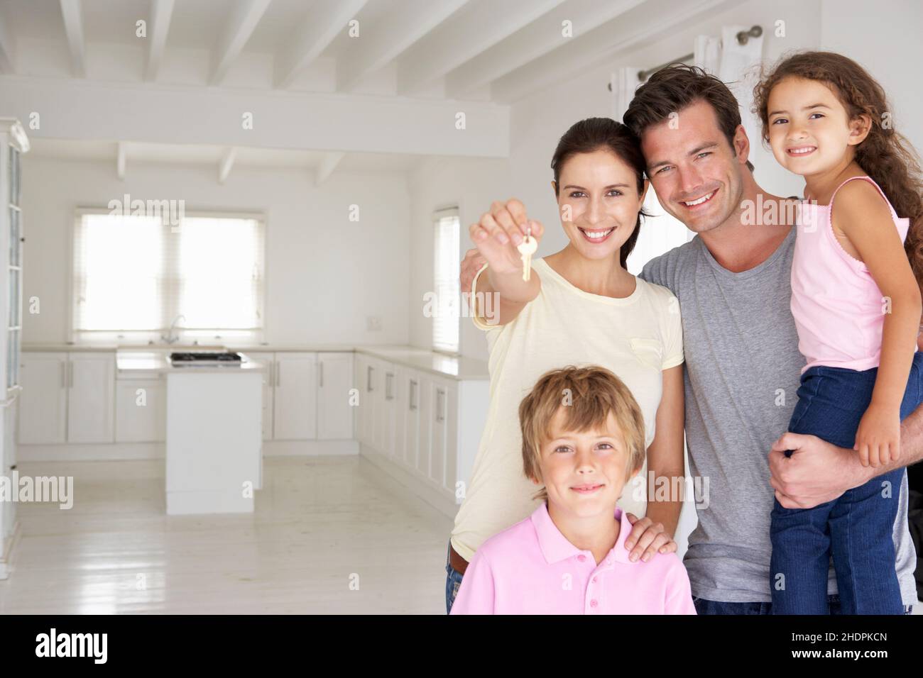 family, key handover, appartment showing, families, key handovers Stock ...