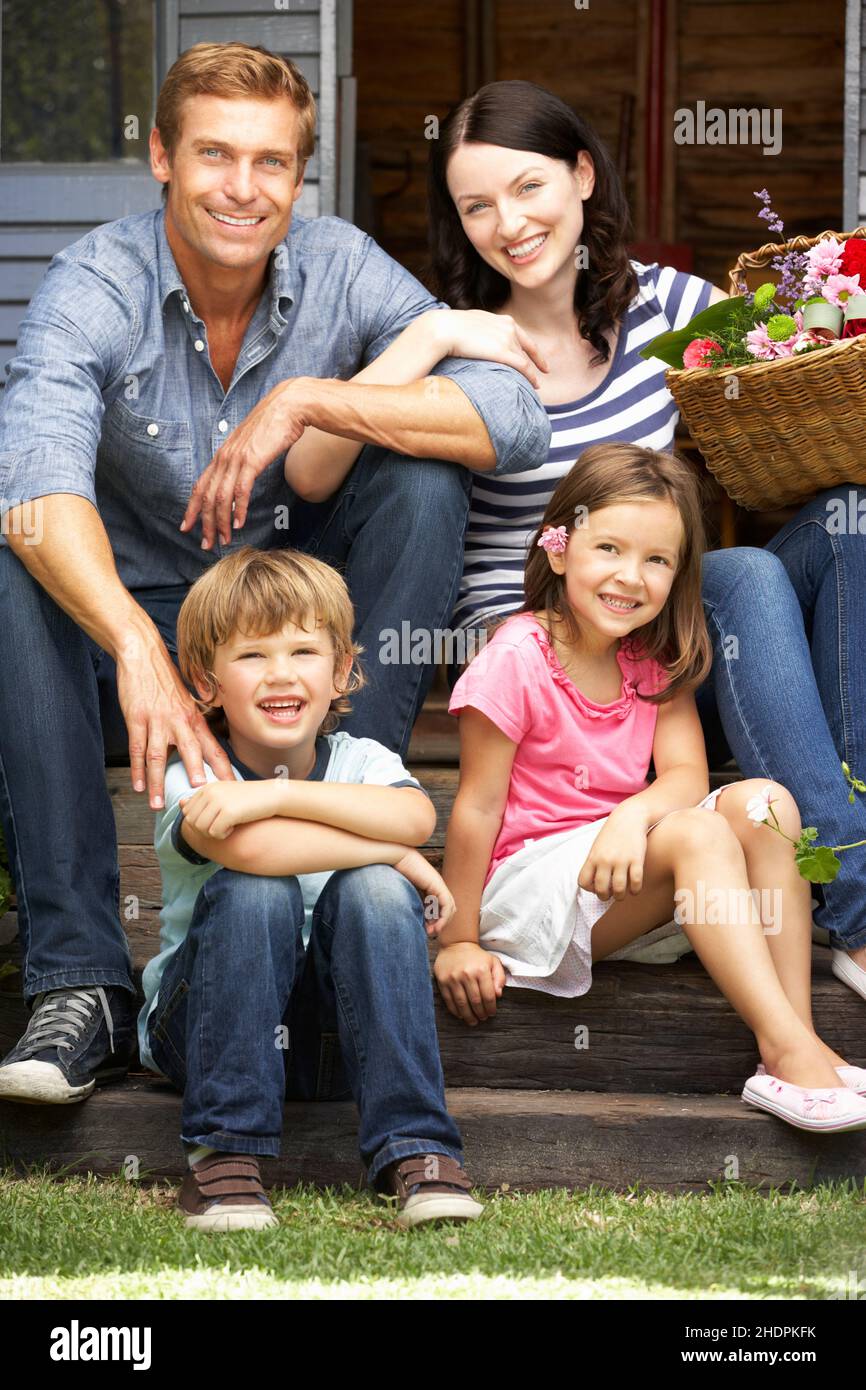 garden, rural scene, family, gardens, country, country life, rural ...