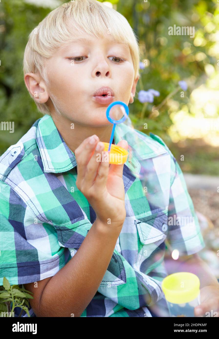 boy, bubble wand, boys, bubble wands Stock Photo - Alamy