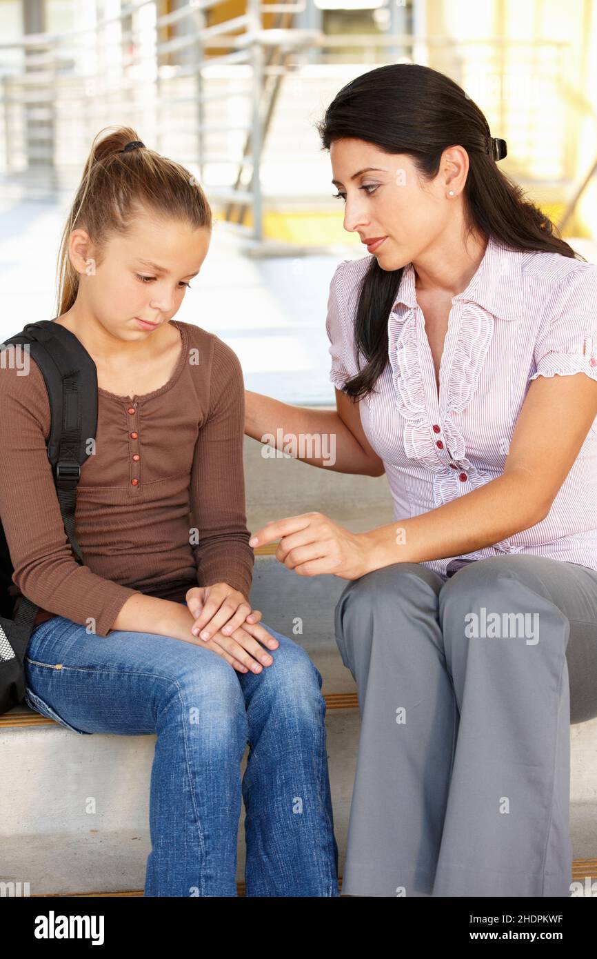 problems, schoolgirl, teacher, consoling, problem, girl, girls, school ...