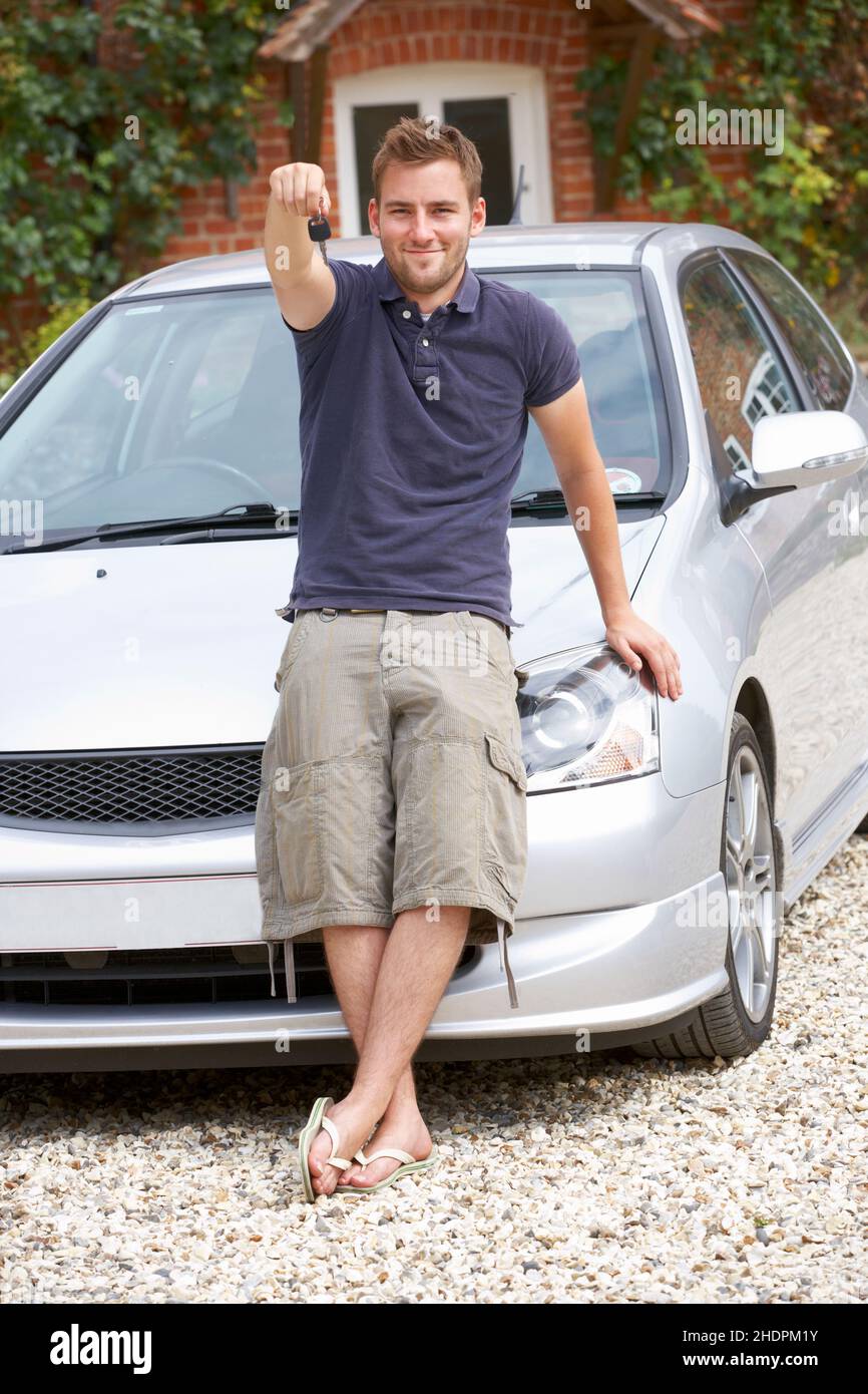 man, car key, new cars, guy, men, car keys, new car Stock Photo - Alamy