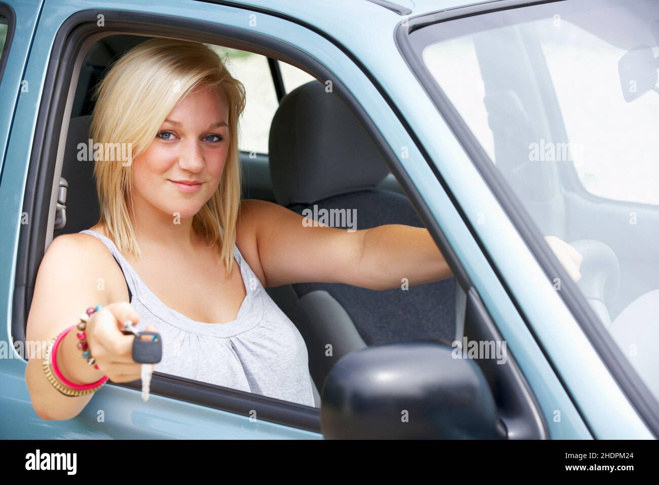 young woman, car driver, driving beginners, girl, girls, woman, young ...