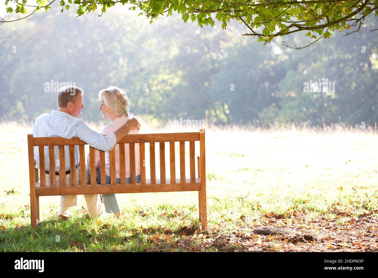 loving, bench, older couple, romance, benchs, older couples Stock Photo ...