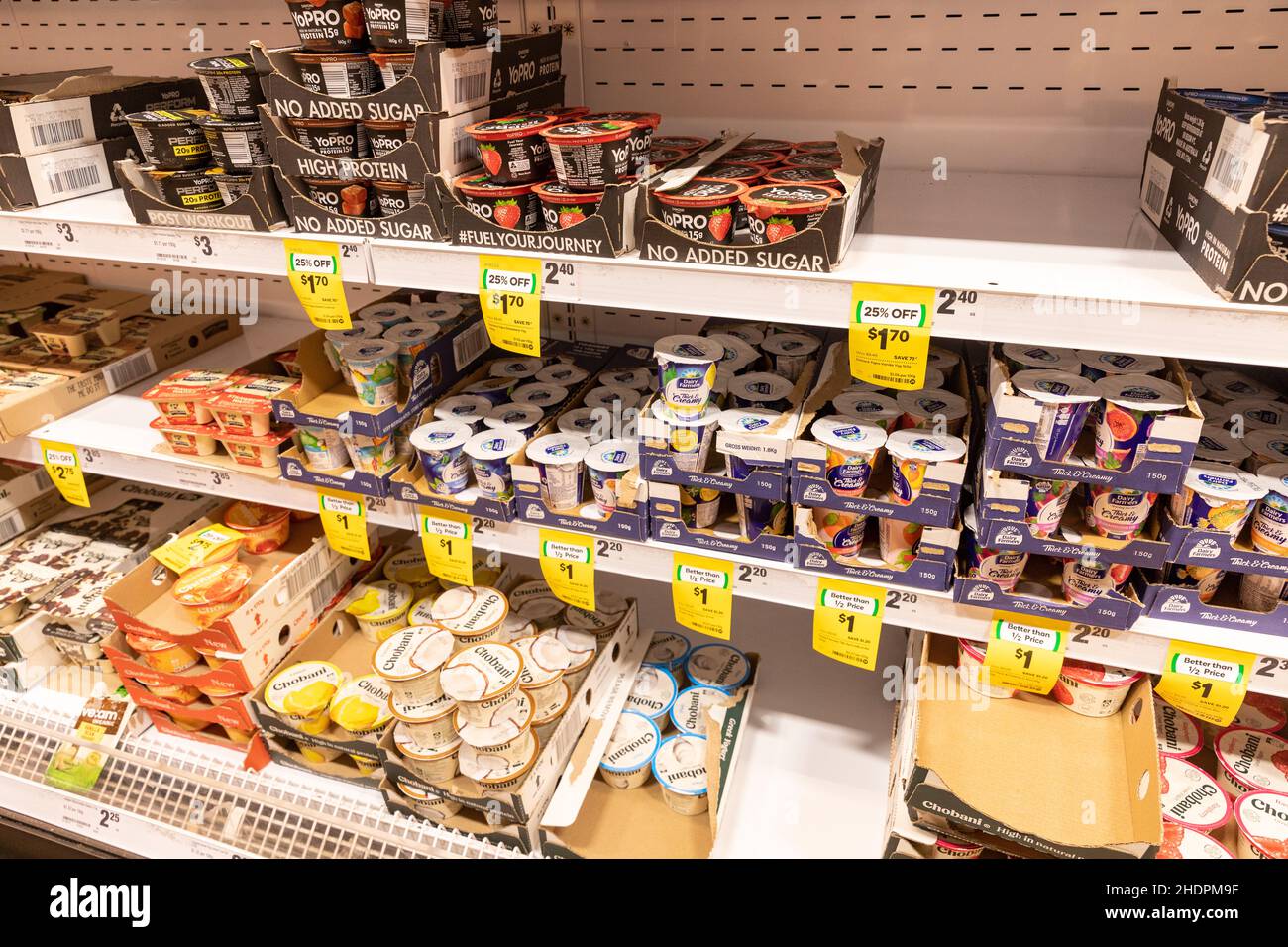Supermarket yoghurt display hi-res stock photography and images - Alamy