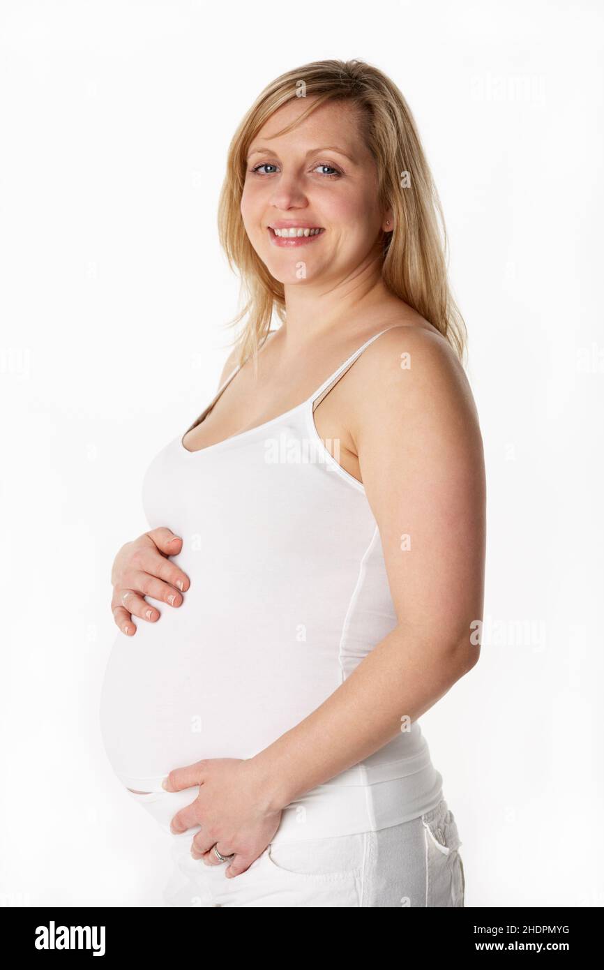 Pregnant woman long blonde hair hi-res stock photography and images - Alamy