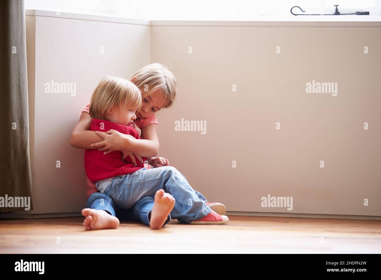 childhood, siblings, consoling, childhoods, children, kid, kids Stock ...