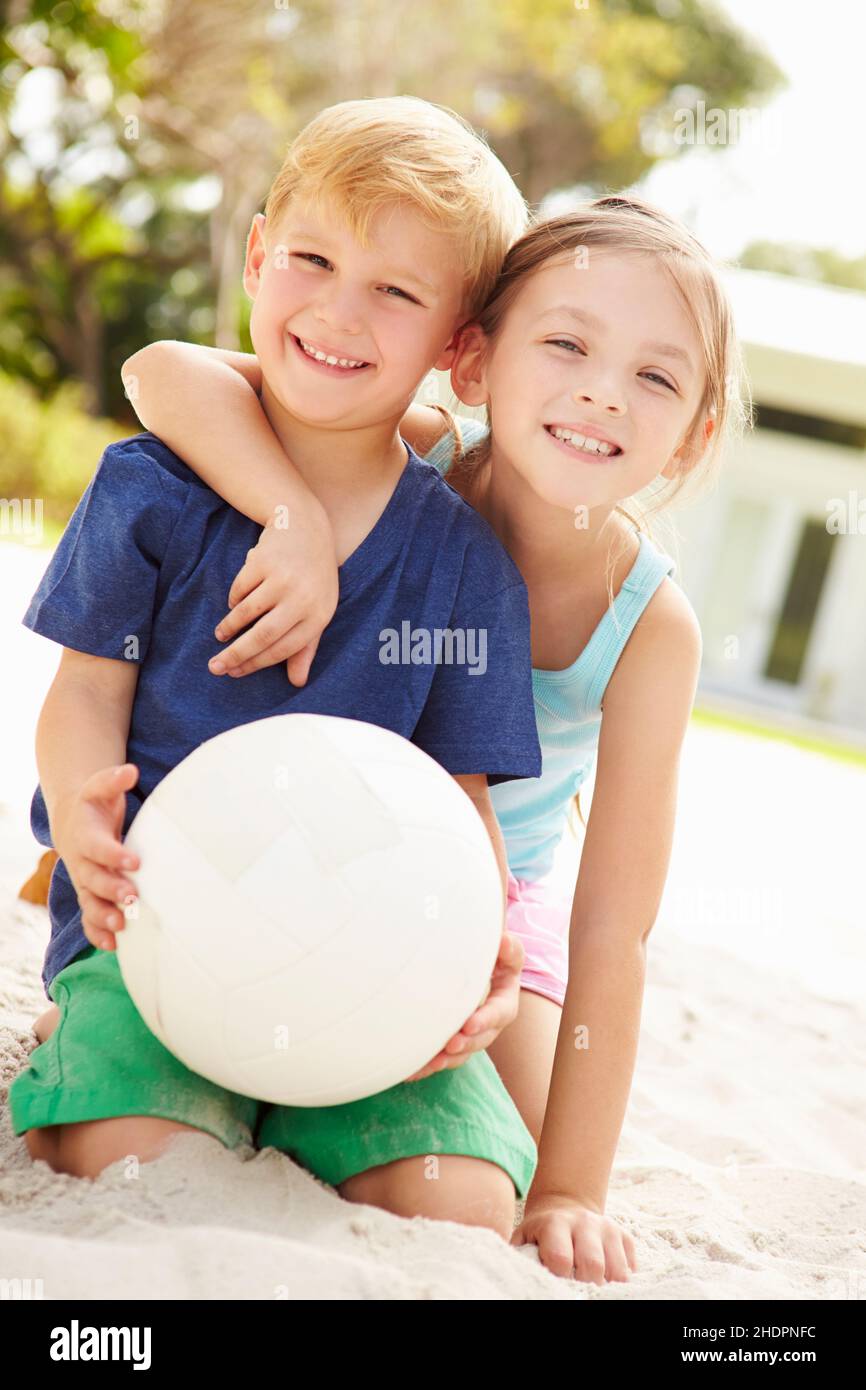 child, ball, siblings, children, childs, kid, kids, balls Stock Photo ...