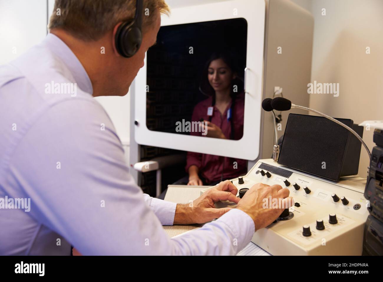 doctor, patient, Audiometry, Test room, doctors, patients Stock Photo ...