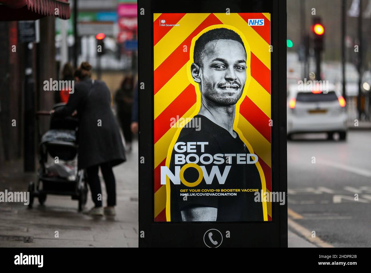 Get Boosted Now digital advert is seen in London Stock Photo - Alamy