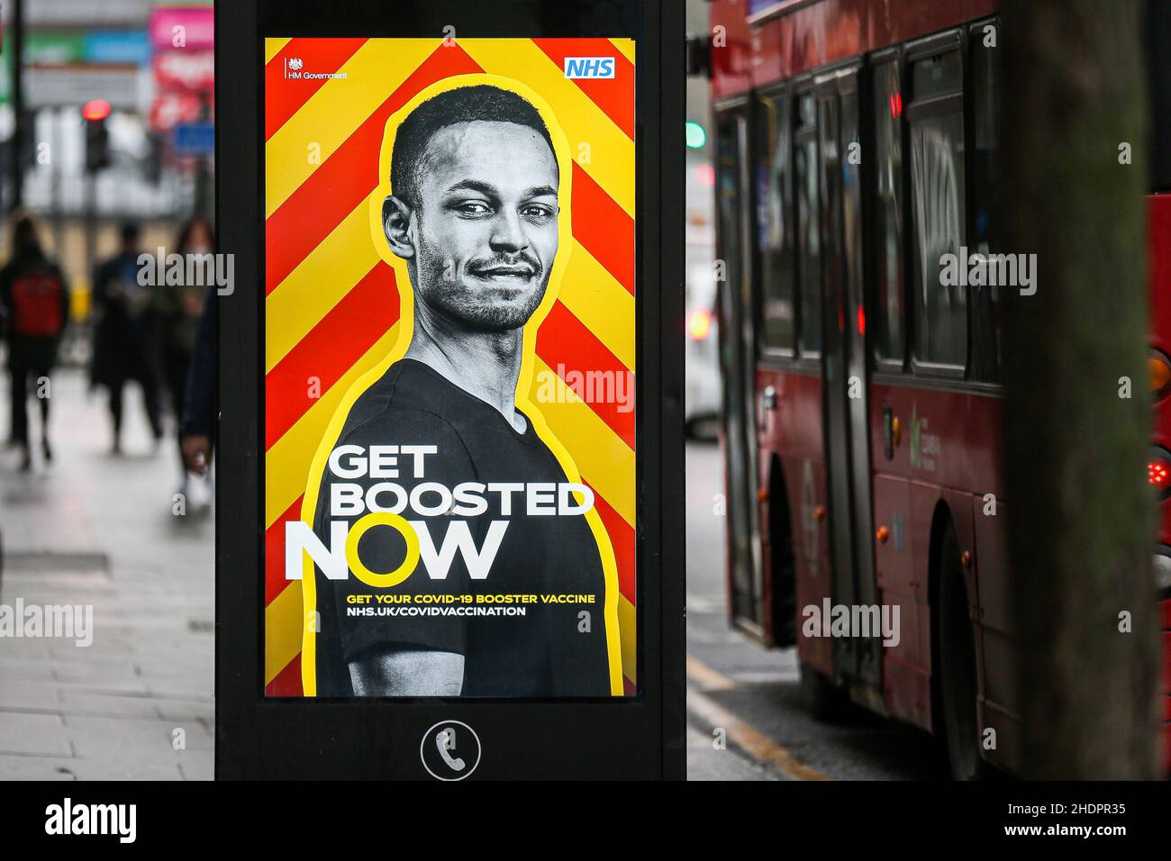 Get Boosted Now digital advert is seen in London Stock Photo - Alamy