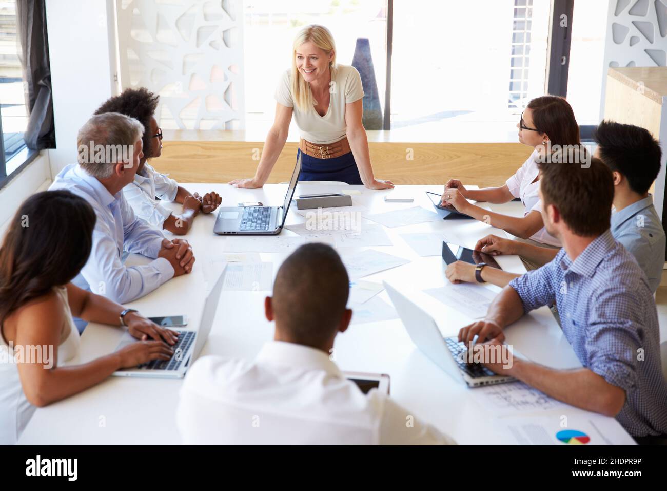 Girl present boardroom hi-res stock photography and images - Alamy