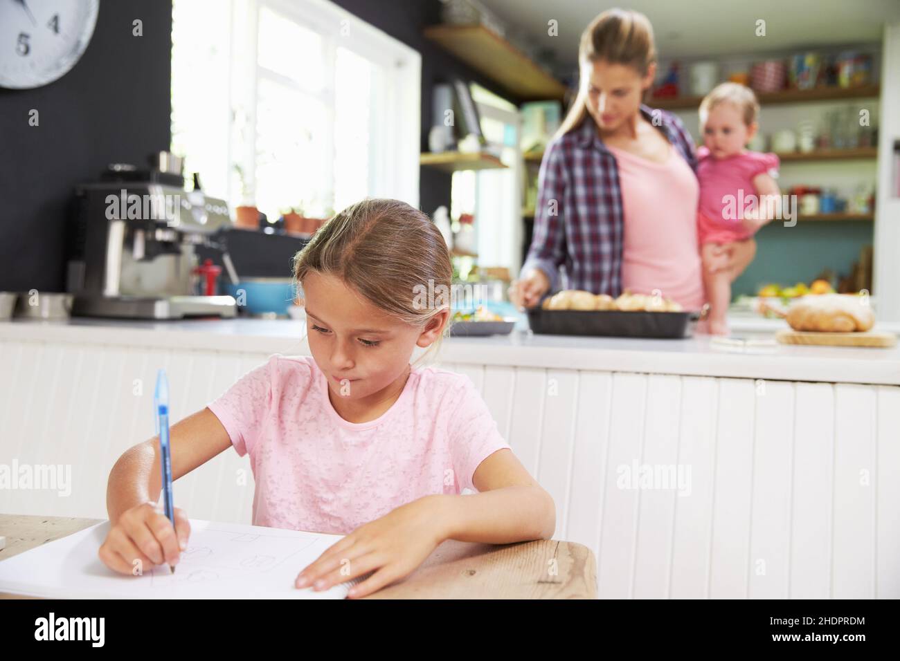 mother, domestic life, daughter, homework, mom, mothers, mum, at home ...