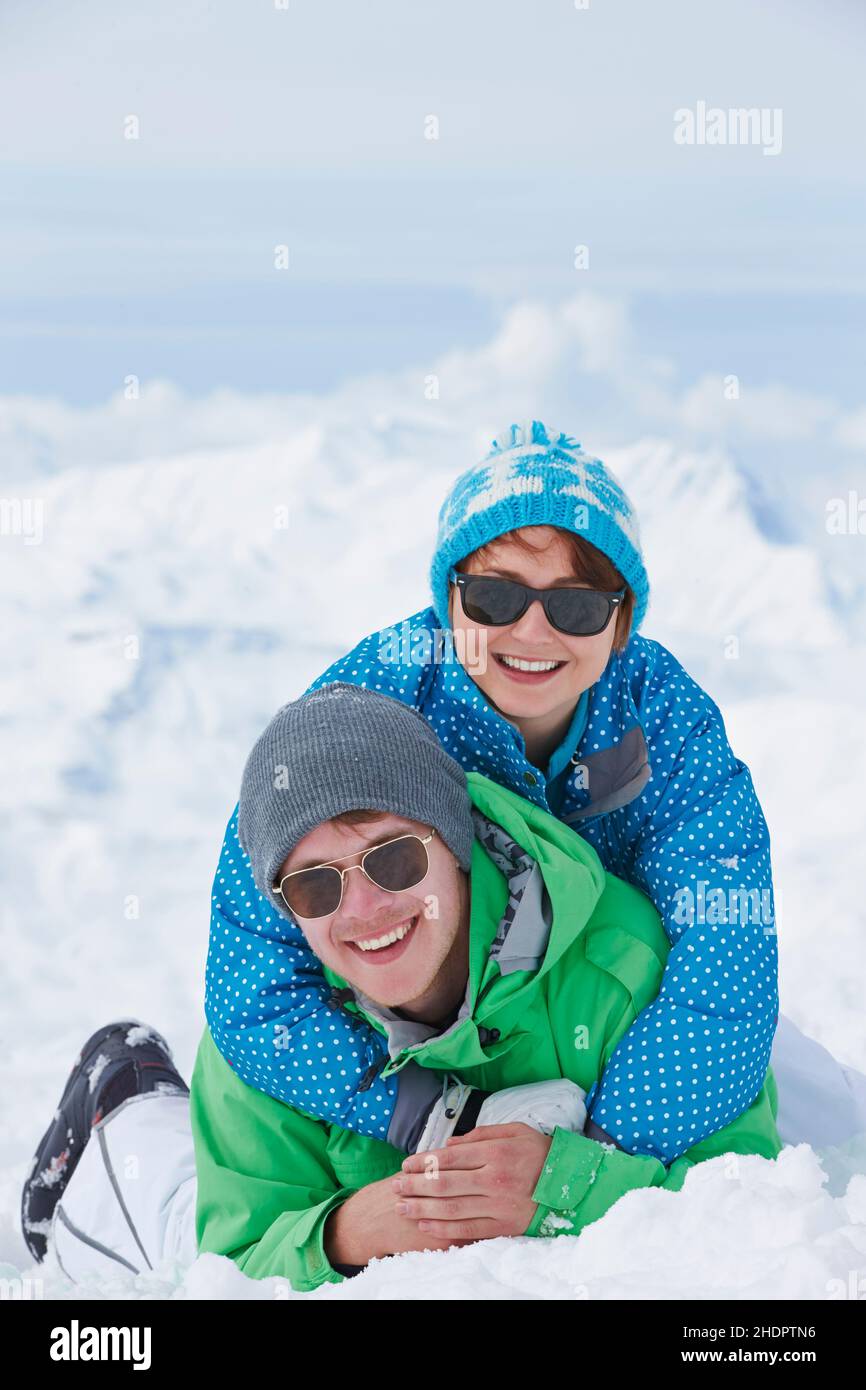 couple, embracing, winter holidays, pairs, cuddling, hug, hugging Stock ...