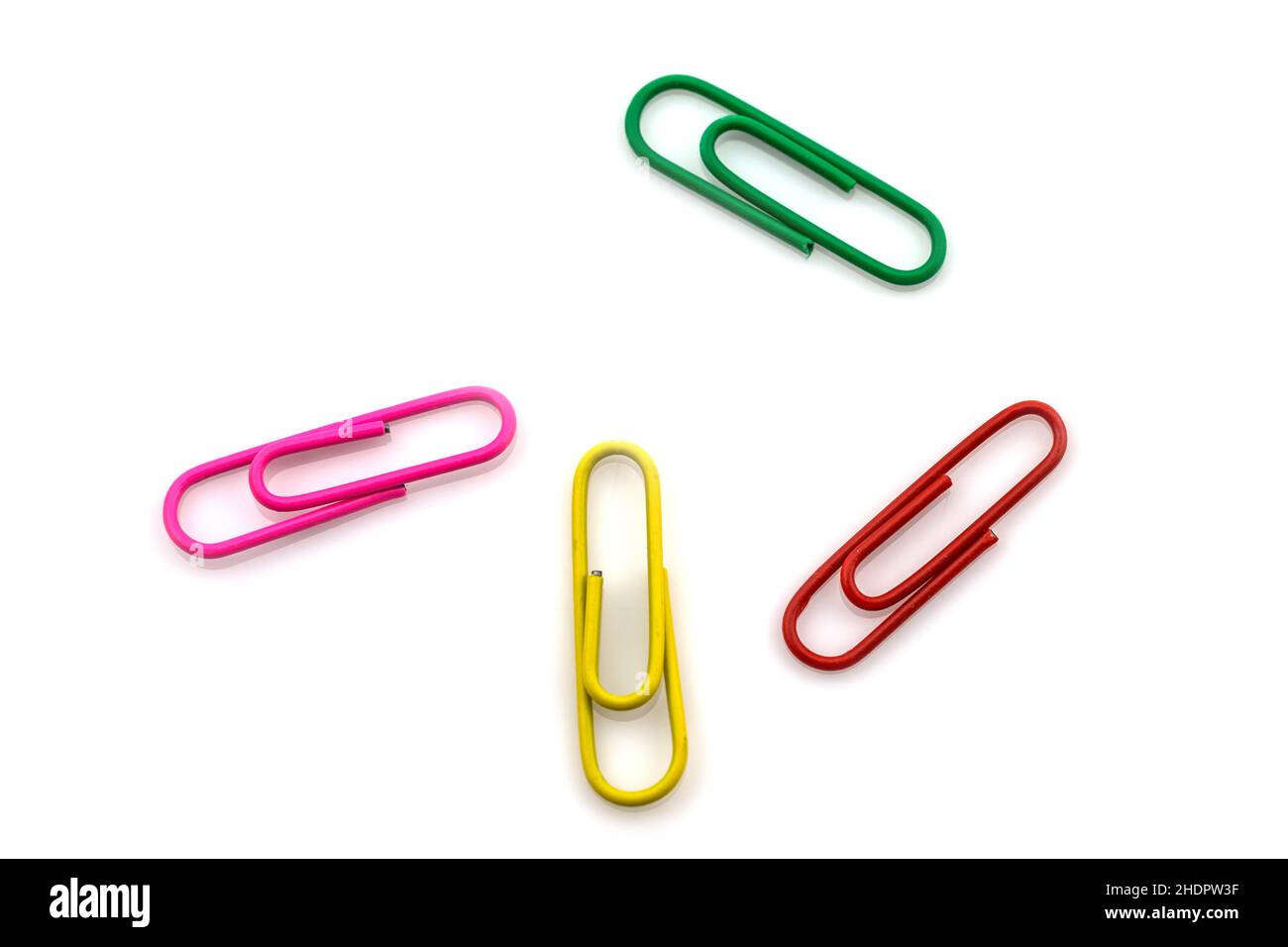 Colorful paper clips isolated on white background Stock Photo - Alamy