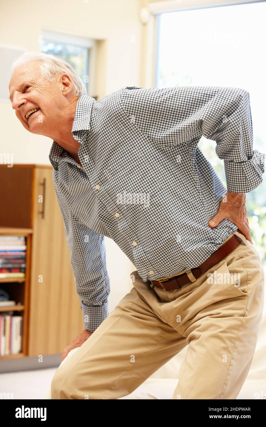 senior, back pain, elderly, old, seniors, back pains, pain Stock Photo ...