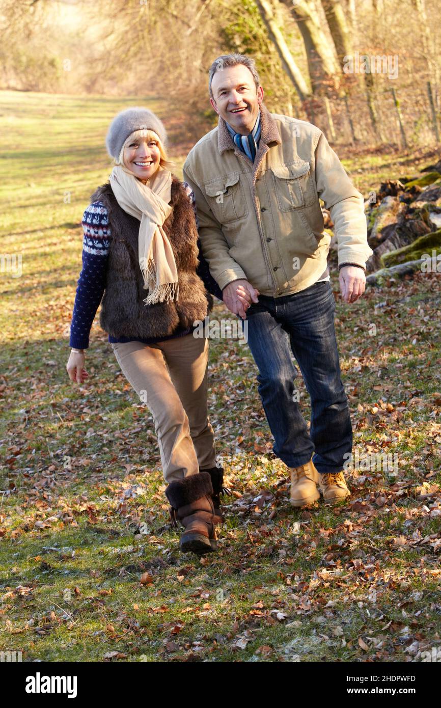 autumn, walk, older couple, fall, walks, older couples Stock Photo - Alamy
