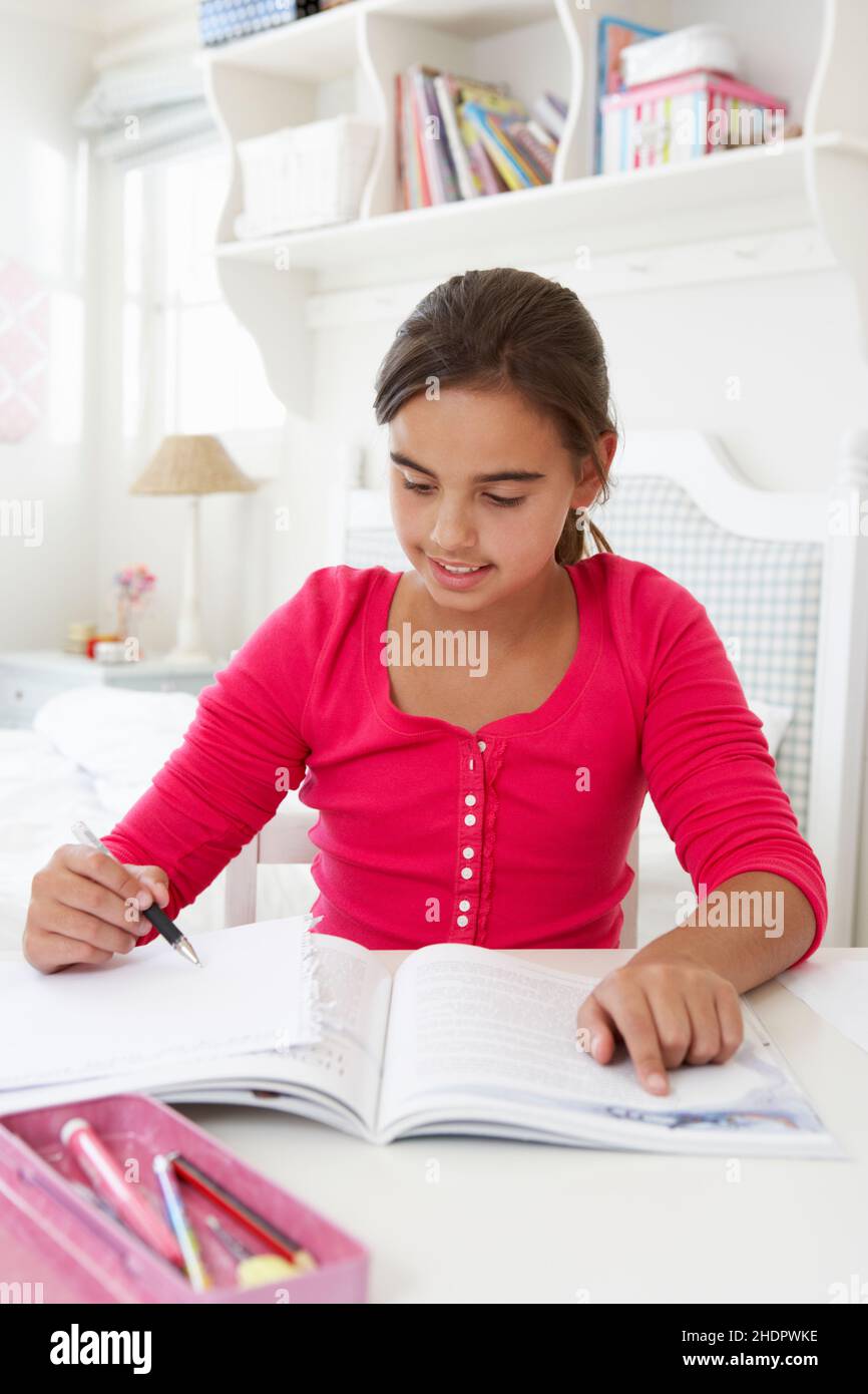 girl, homework, girls, homeworks Stock Photo - Alamy