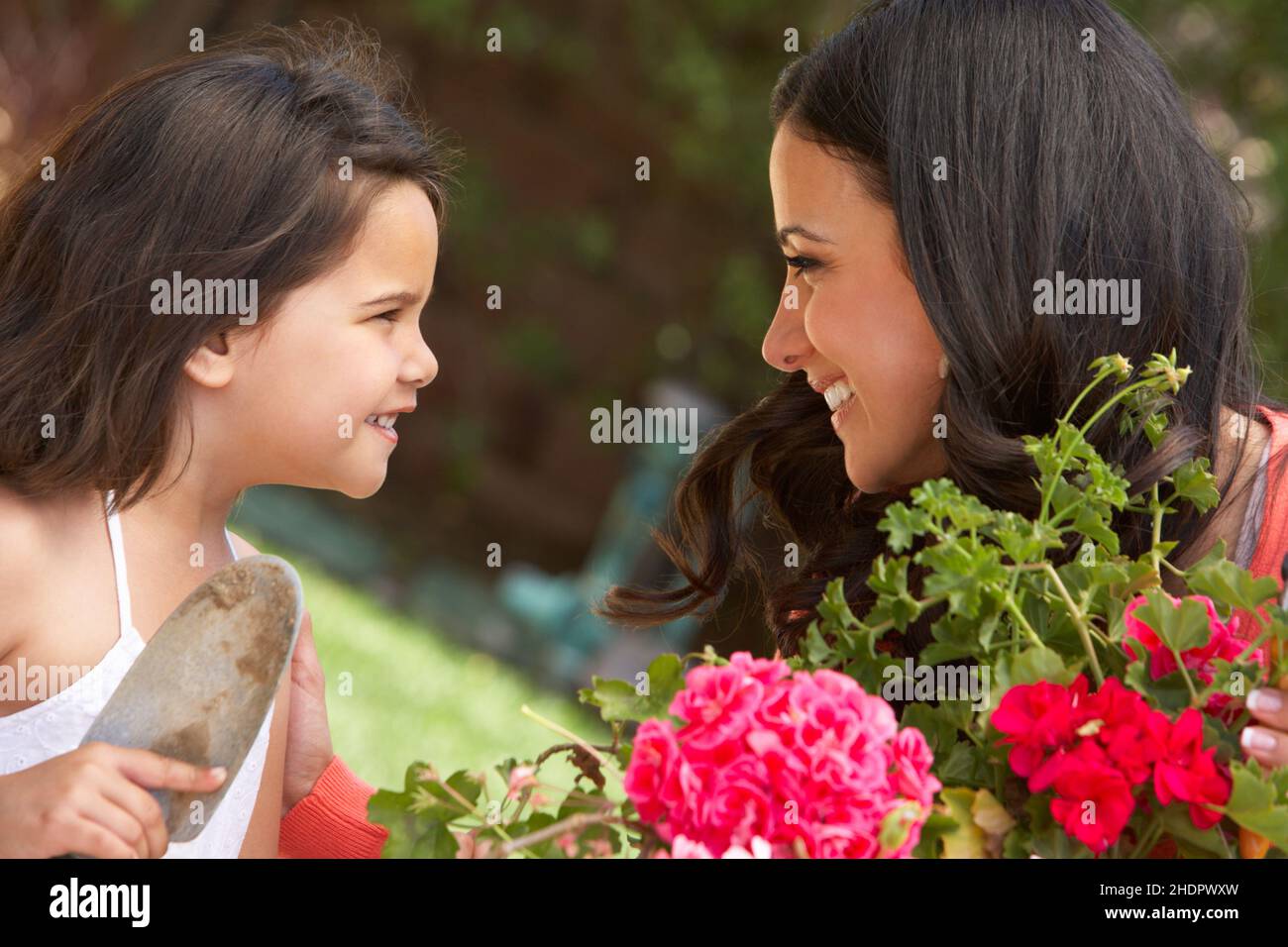 mother, gardening, daughter, mom, mothers, mum, plant care, tending of ...