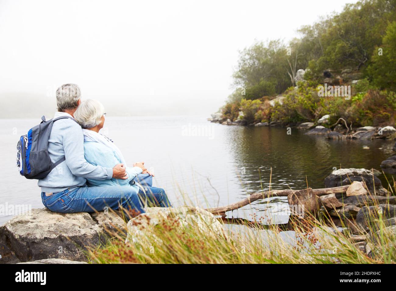 resting, lake, older couple, rest, lakes, older couples Stock Photo - Alamy