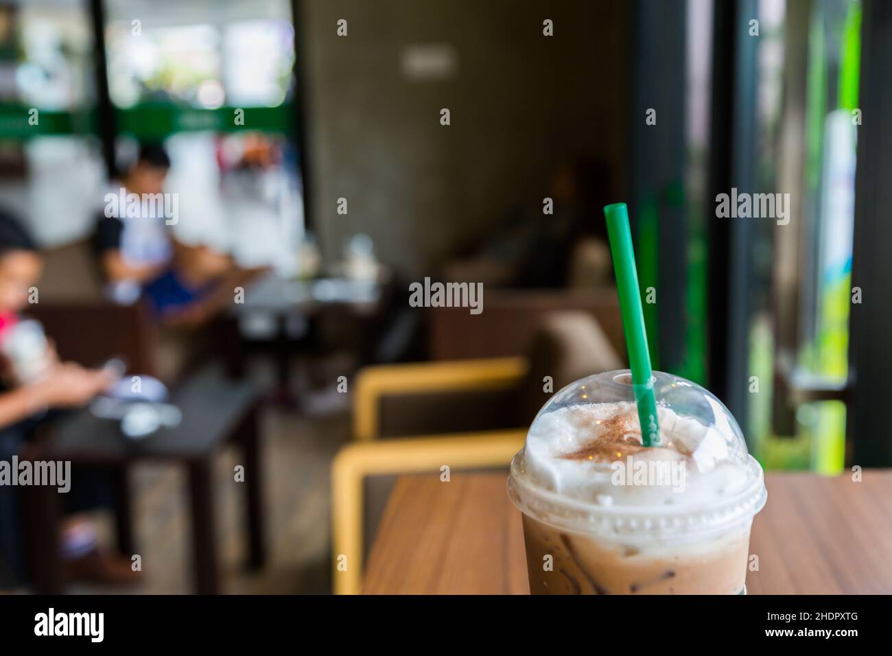ice mocca at coffee shop background Stock Photo - Alamy
