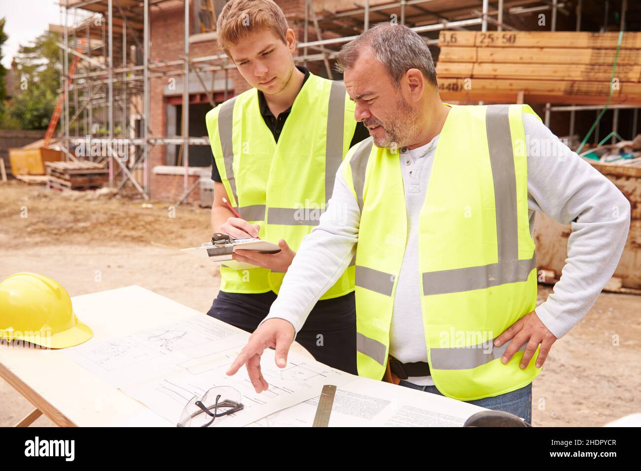 planning, apprentice, construction site, construction manager, trainee ...