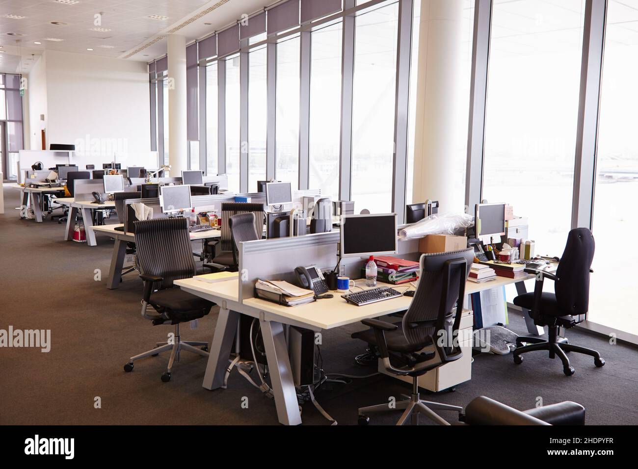 office, open plan office, computer workstation, offices, computer ...